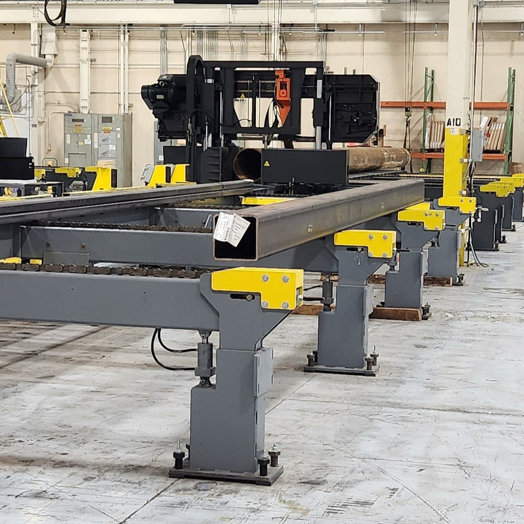 Single Saw system with powered lift transfer arms – Bad Ass Band Saws