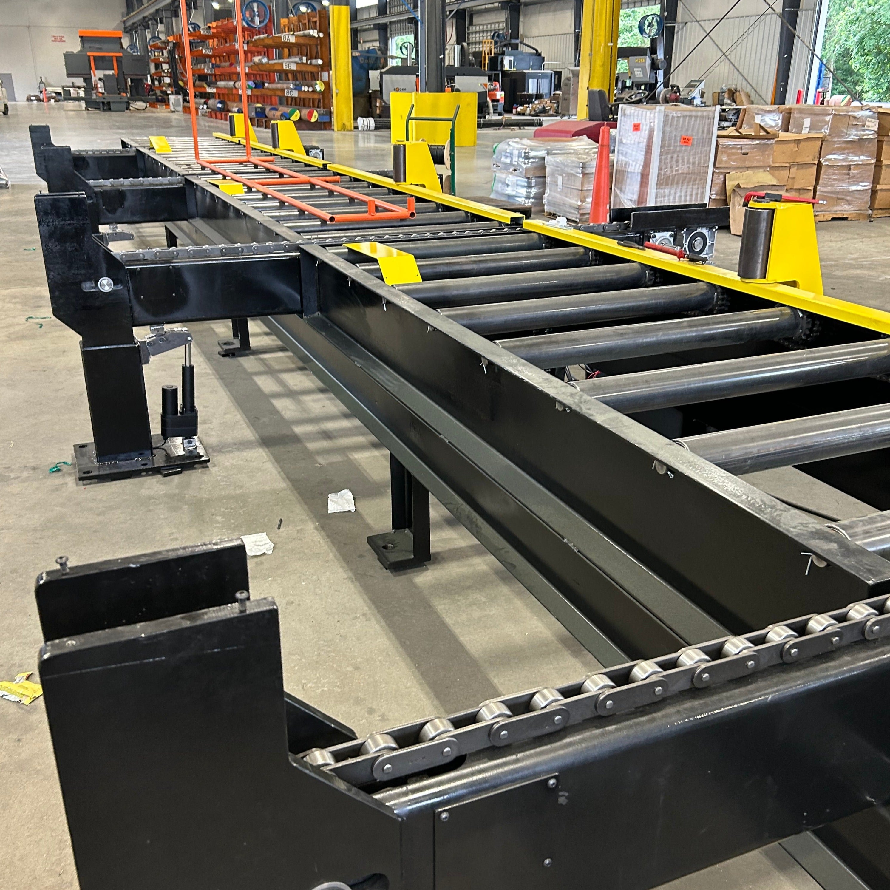 Two Saw system with powered lift transfer arms – Bad Ass Band Saws